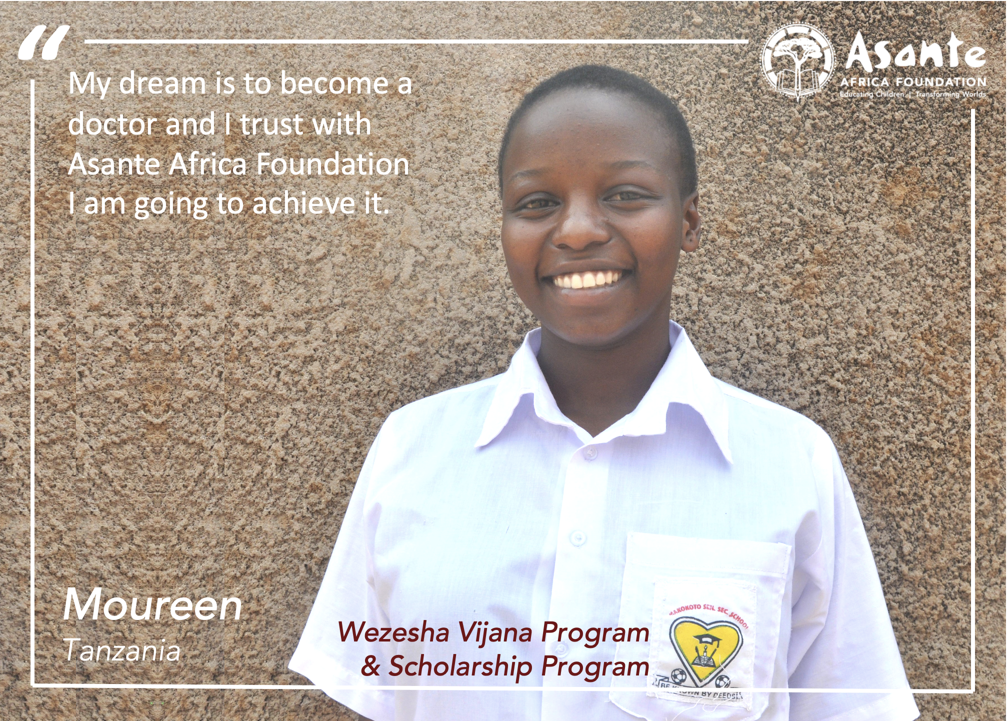 Moureen Will Achieve Her Dreams - Asante Africa Foundation